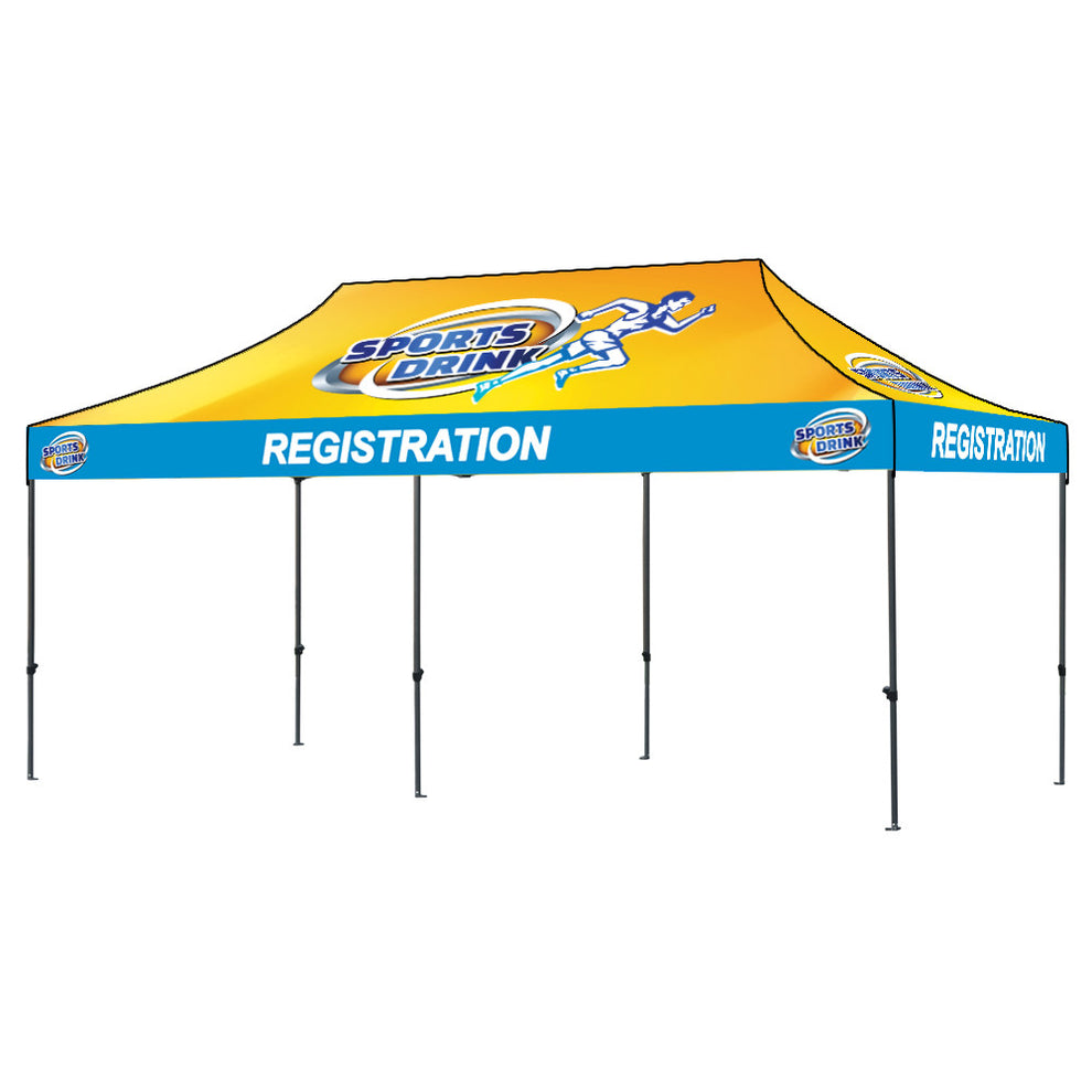 Standard Duty Custom Printed 20ft x 10ft Canopy Pop-Up Tent with Steel ...